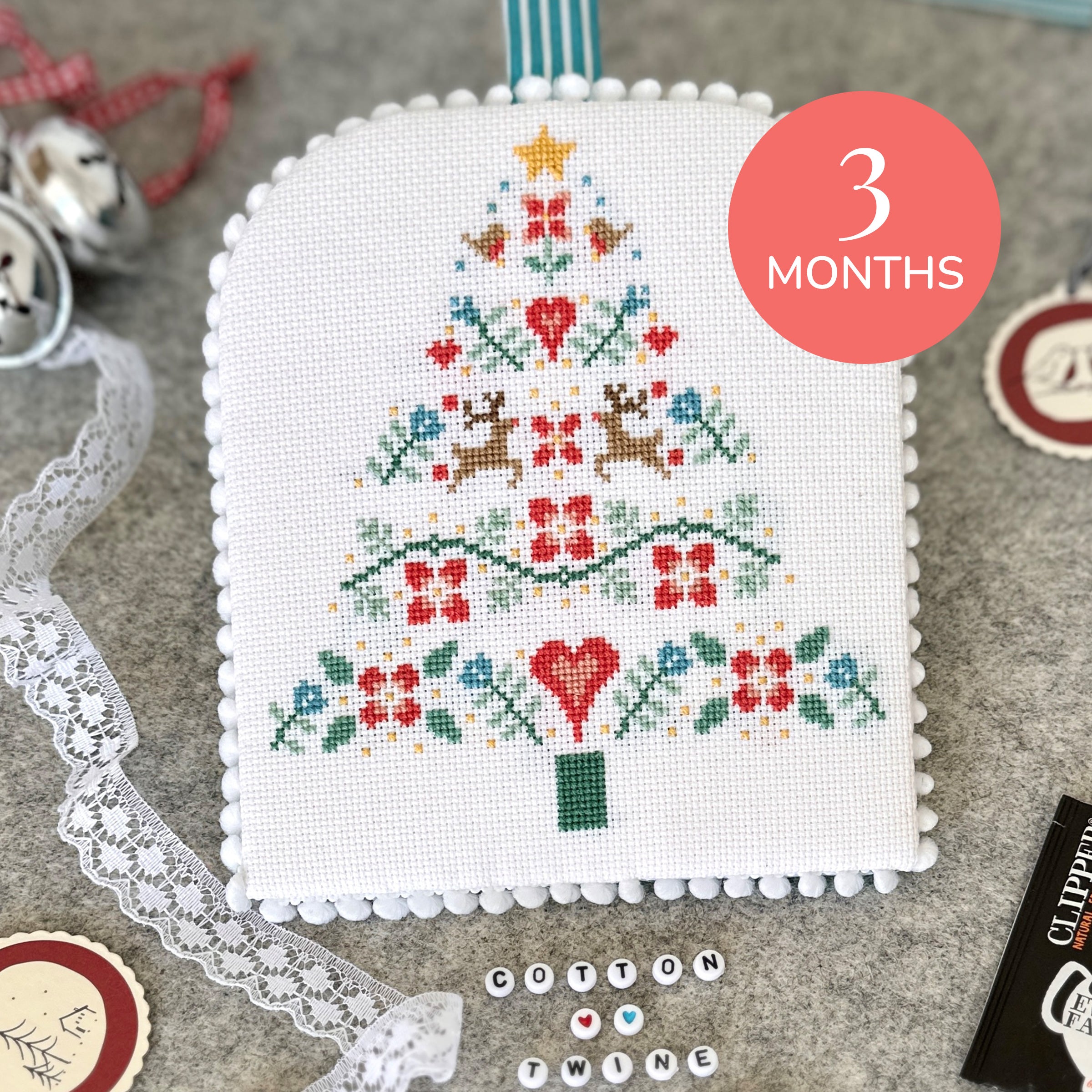 3 Month Subscription Club - Cross Stitch Subscription Kit – Cotton & Twine